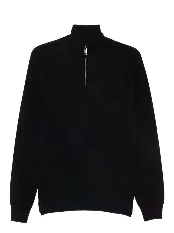 Brioni Half-zip Knitted Sweater - Black