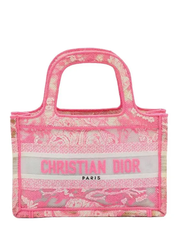 Dior 2022 Mini Book Toile De Jouy Tote Bag - Pink