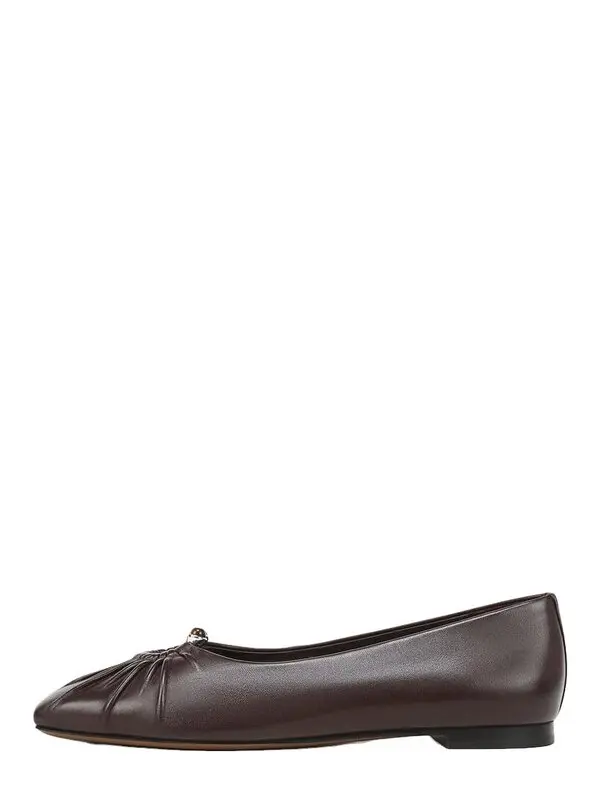 Vince Dany Leather Flat With Jewelry-inspired Ring - Ganache