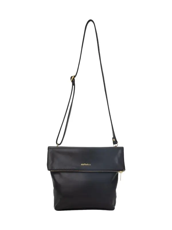 DUFFLE&CO Zahra Leather Crossbody Bag - Black