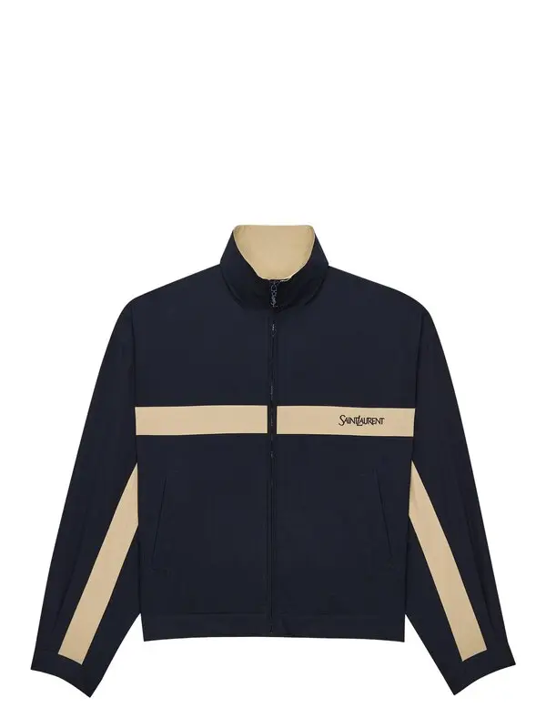 Saint Laurent Embroidered Cotton Jacket - Navy/mastic