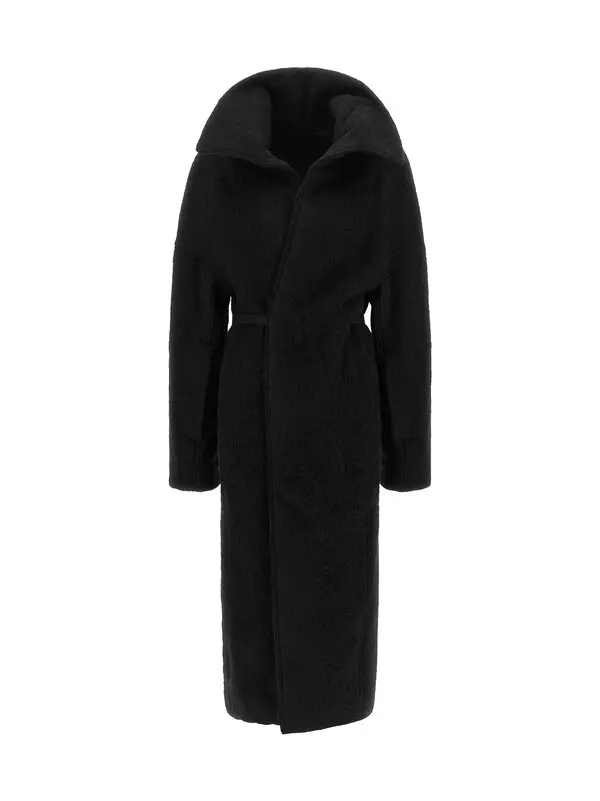 Rick Owens Dracucollar Belted Coat - Black