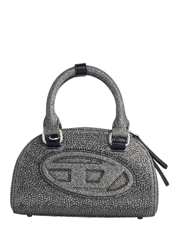 DIESEL® Dr Dome Bowling Glitter Fabric Bag With Rhinestones - Black