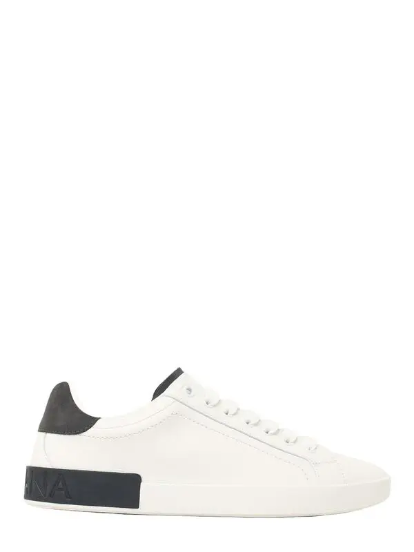 Dolce & Gabbana Portofino Custom M Leather Sneakers - White