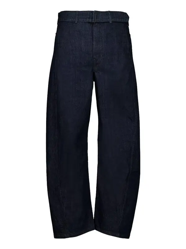 LEMAIRE Twisted Belted Denim Trousers - Blue