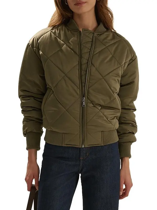 FAVORITE DAUGHTER The Favorite Bomber Quilted Jacket - Army