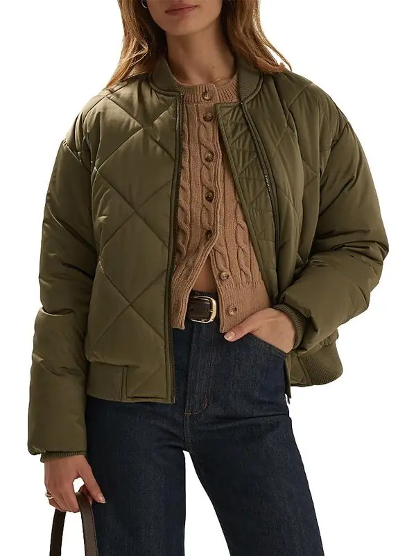 FAVORITE DAUGHTER The Favorite Bomber Quilted Jacket - Army