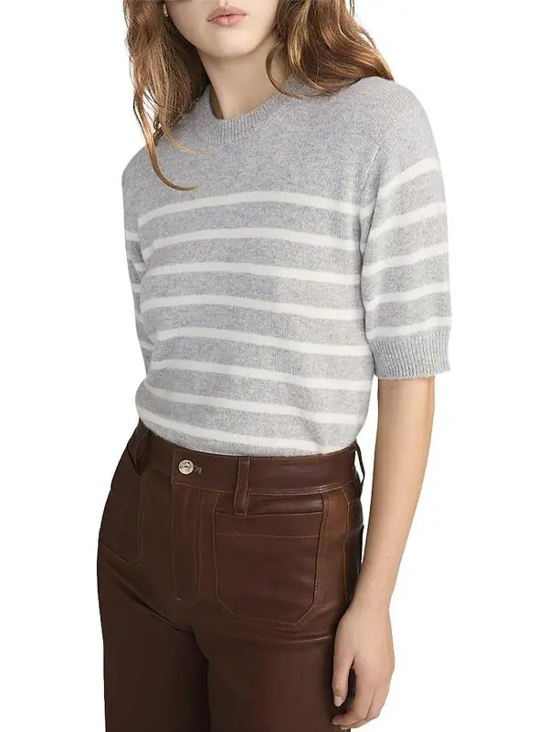 FRAME The Cashmere Easy Crewneck Sweater - Grey Multi