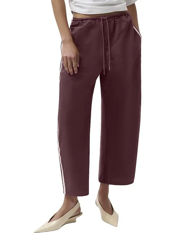 PISTOLA Bodie Cotton Side Stripe Pants - Cherry