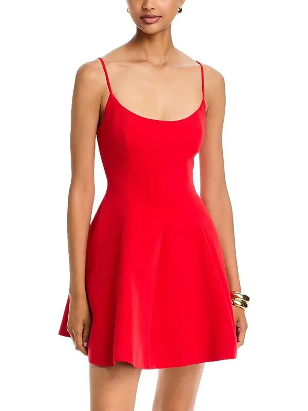 Aqua Scoop Neck Sleeveless Mini Dress - Red