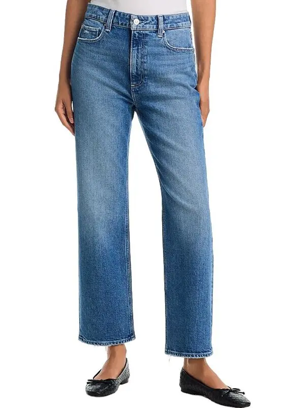 Paige Stevie High Rise Straight Leg Ankle Jeans - Frittata