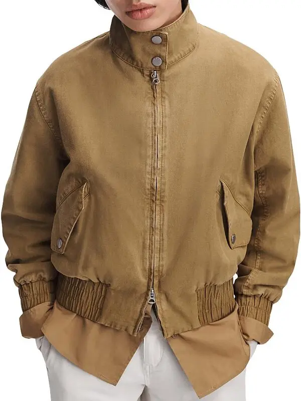 Rag & Bone Eliza Canvas Bomber Jacket - Gold