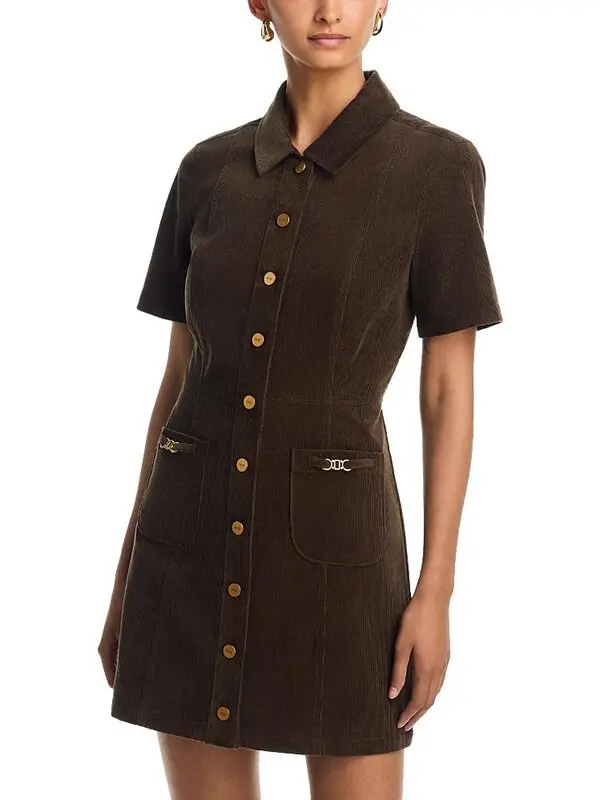 Paige Clementine Corduroy Shirt Dress - Fern