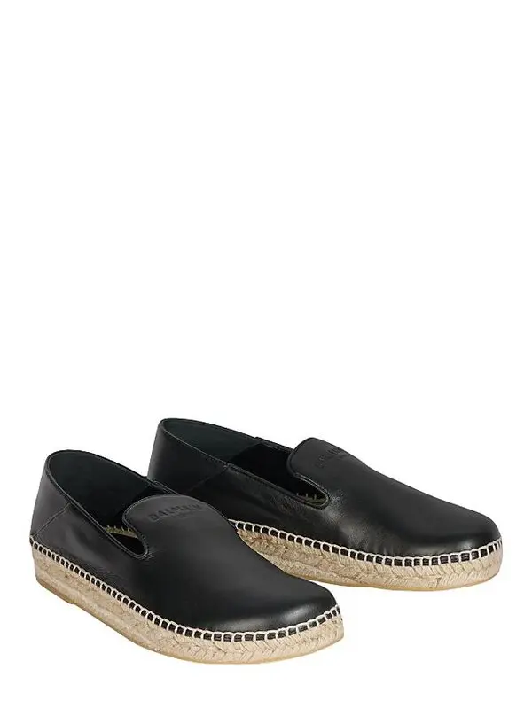 Balmain Leather Espadrilles - Black