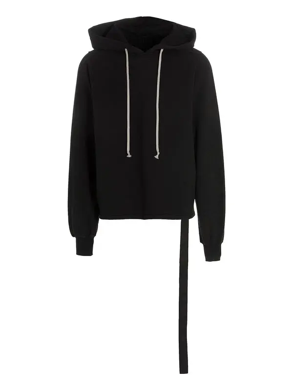 Rick Owens Asymmetrical Stitching Hoodie - Black