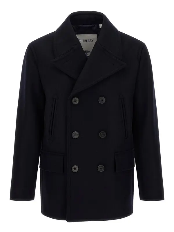 Burberry Shelborne Wool Coat - Blue