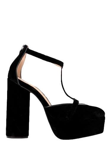 TOMMY X ZENDAYA Velvet Mary Jane Platform Pumps - Black