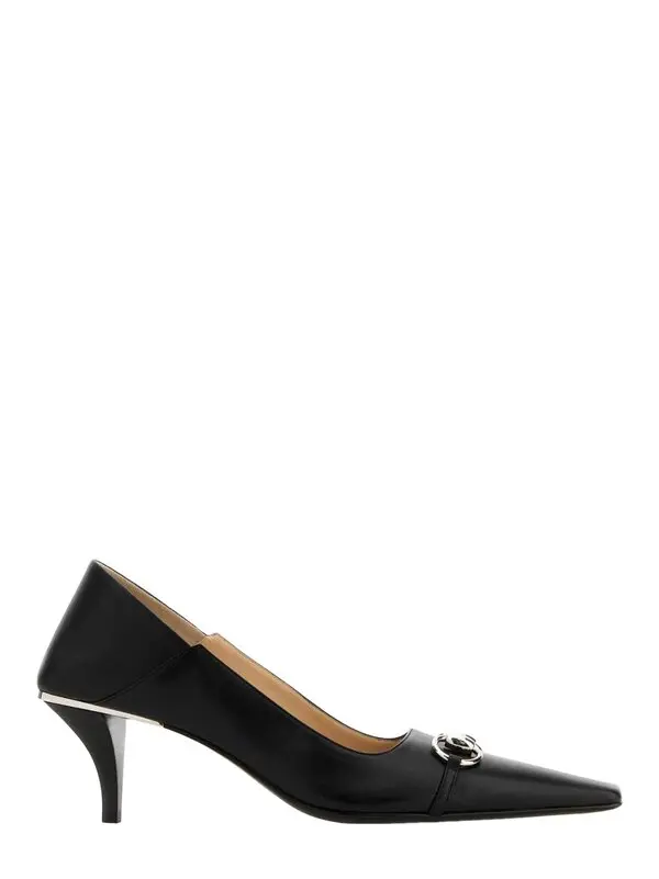 Gucci Leather Pumps With Horsebit Detail - Black