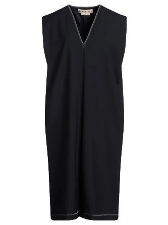Marni Midnight Virgin Wool Midi Dress - Blue