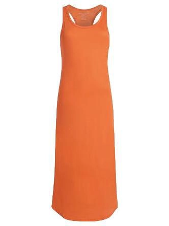 Majestic Filatures Sleeveless Crewneck Midi Dress - Orange
