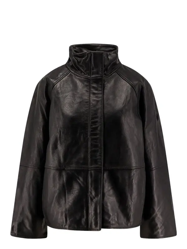 Soeur Gamma Leather Zip-up Jacket - Black