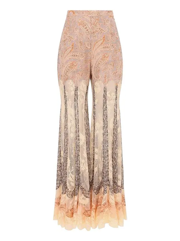 Zimmermann Valiant Panelled Flare Silk Pants - Pink