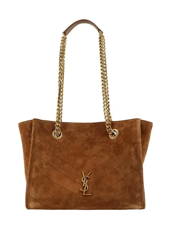 Saint Laurent Niki Suede Shopping Bag - Beige
