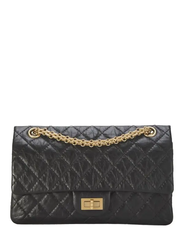 Chanel Calfskin 2.55 Reissue Double Flap Bag 225 - Black