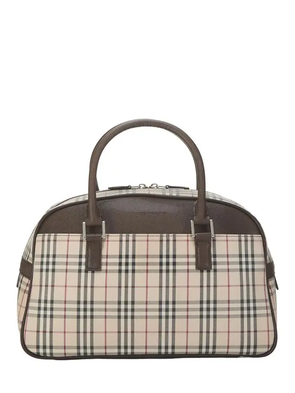 Burberry Jacquard Check Bowler Handbag - Brown