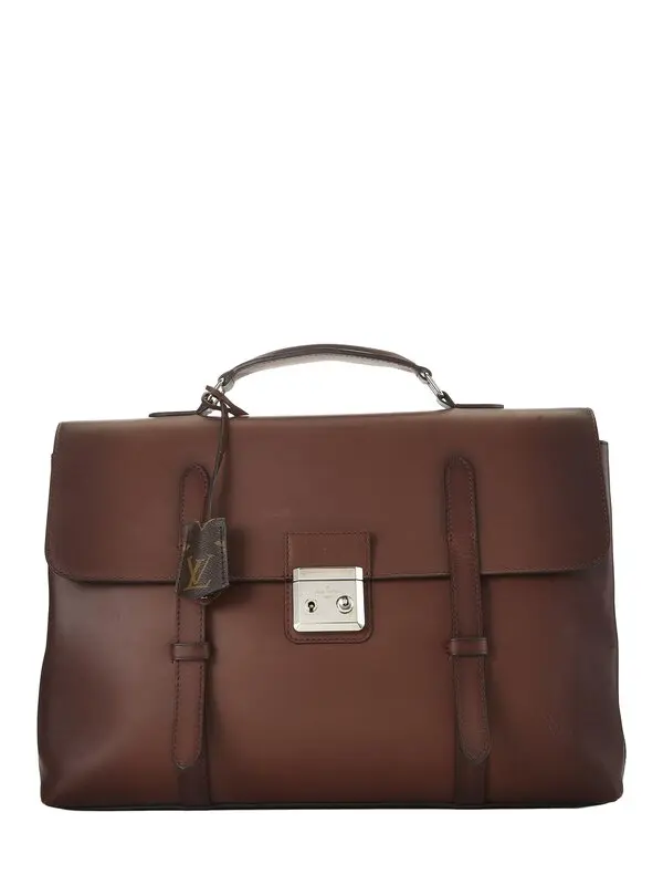 LOUIS VUITTON Calfskin Cartable Briefcase - Brown