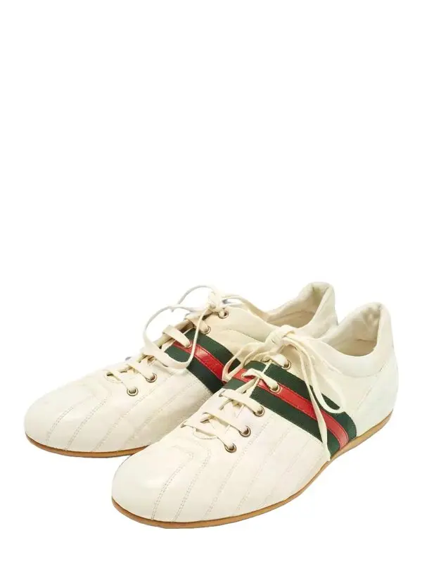 Gucci Web Stripe Detail Sneakers - White