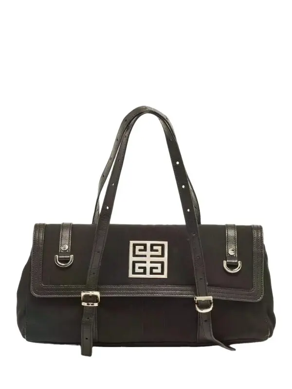 Givenchy Greca Leather Shoulder Bag - Black
