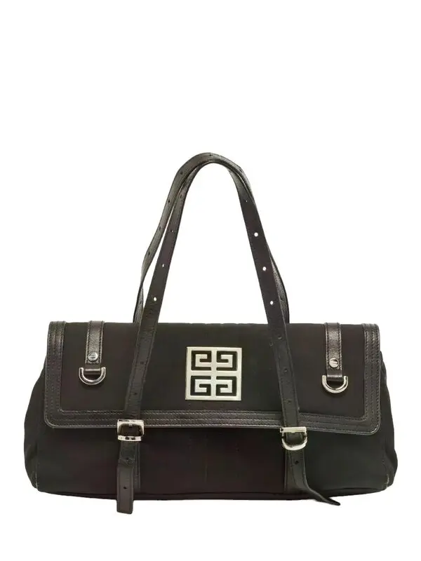 Givenchy Greca Leather Shoulder Bag - Black