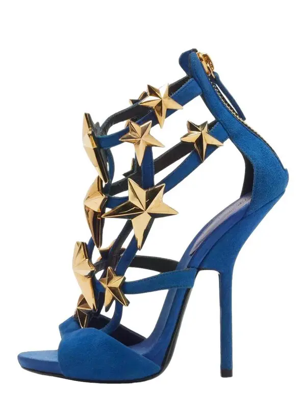 GIUSEPPE ZANOTTI Star-embellished Ankle-strap Sandals - Blue
