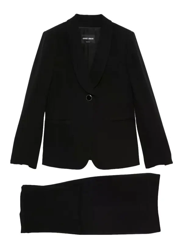Giorgio Armani Single-breasted Shawl-lapel Suit - Black