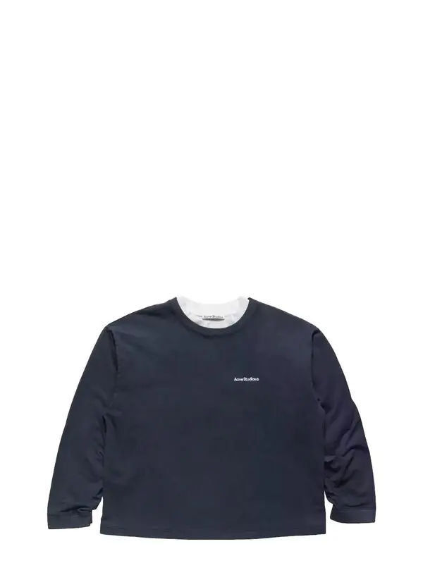 Acne Studios Layered Logo Print Sweatshirt - Blue