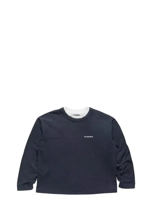 Acne Studios Layered Logo Print Sweatshirt - Blue