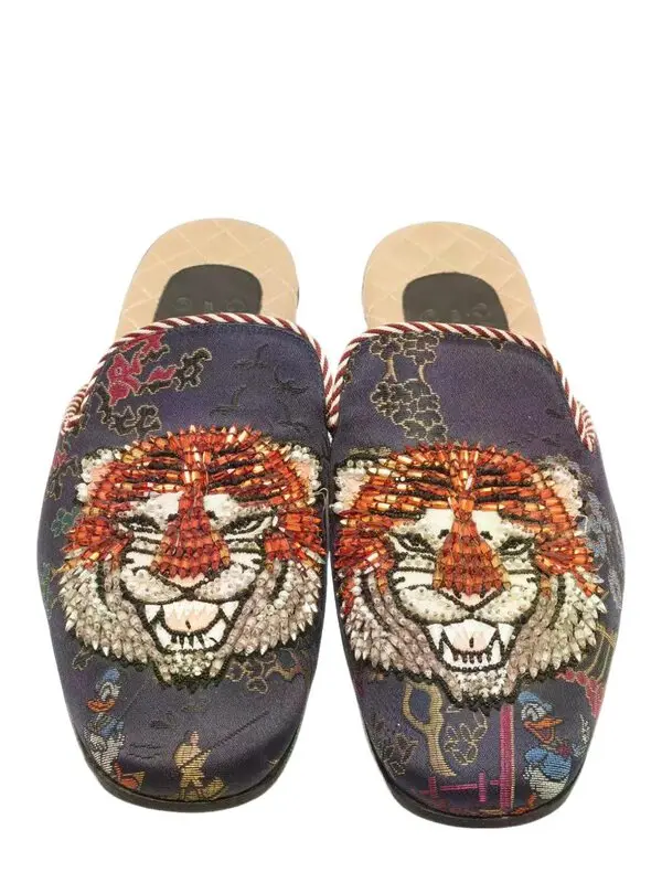 Gucci Princetown Embellished Mules - Blue