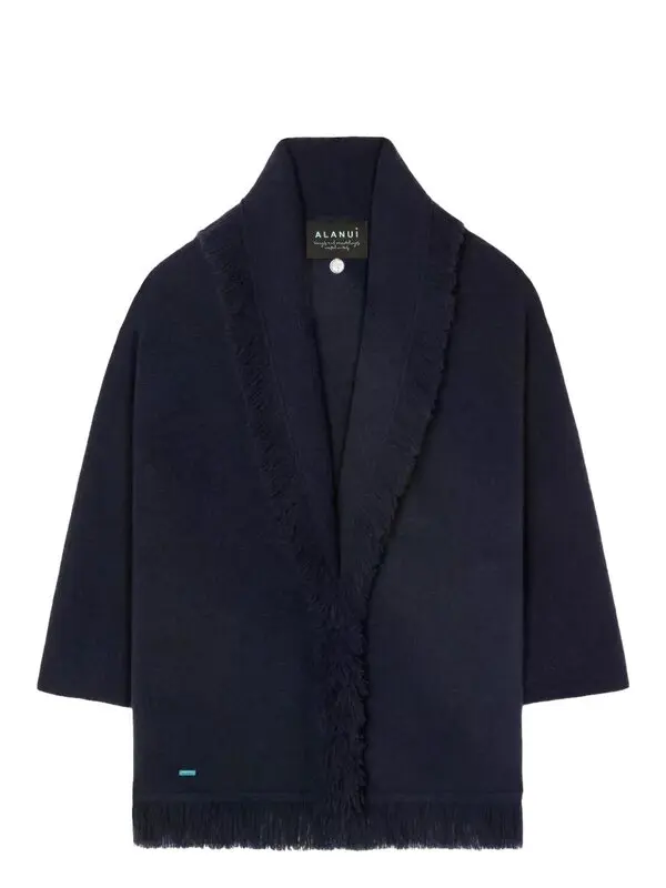 Alanui Shawl Lapel Fringe Cardigan - Blue