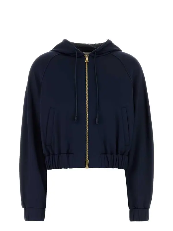 Moncler Stretch Jersey Zip-up Hoodie - Blue