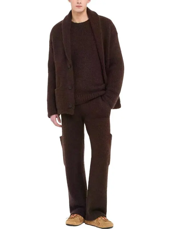 Alanui Brushed Texture Shawl Lapel Cardigan - Brown