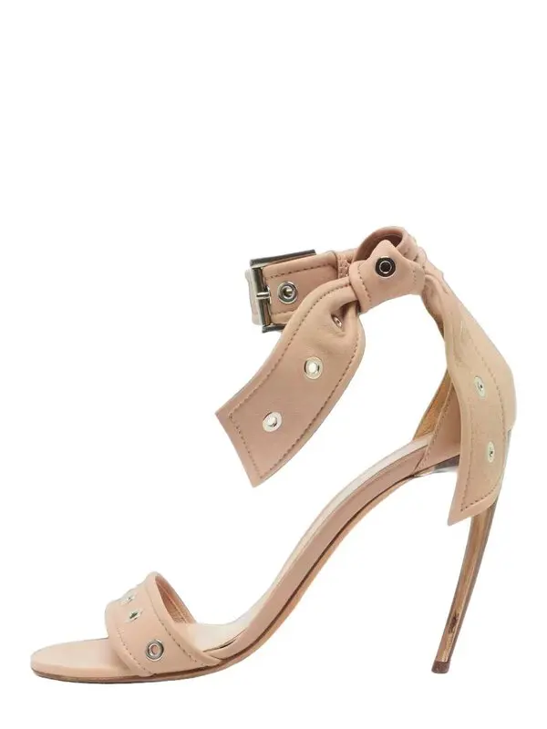 Alexander McQueen Knot-detail Open-toe Stiletto Sandals - Neutrals