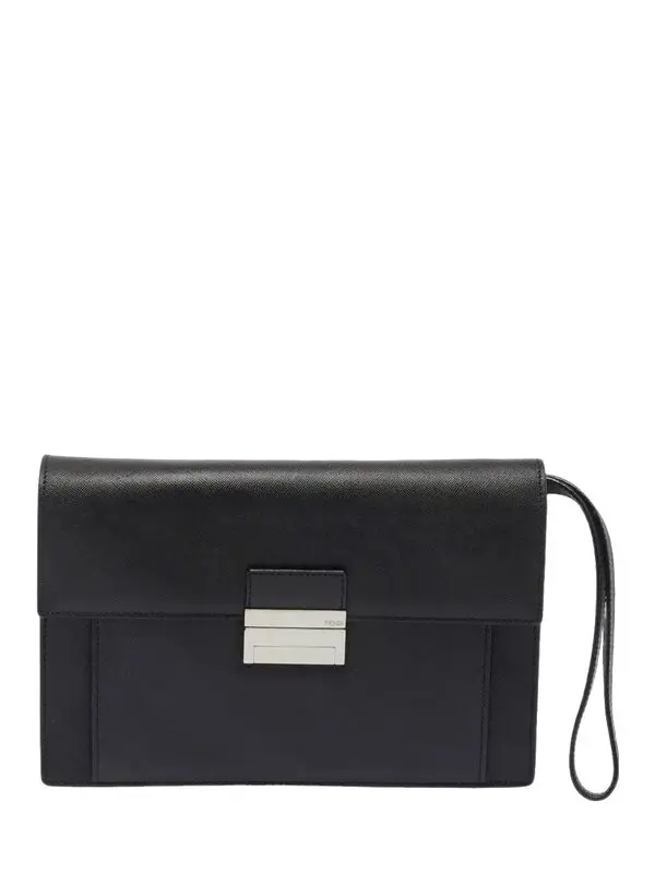 Fendi Push-lock Wristlet Clutch Bag - Black
