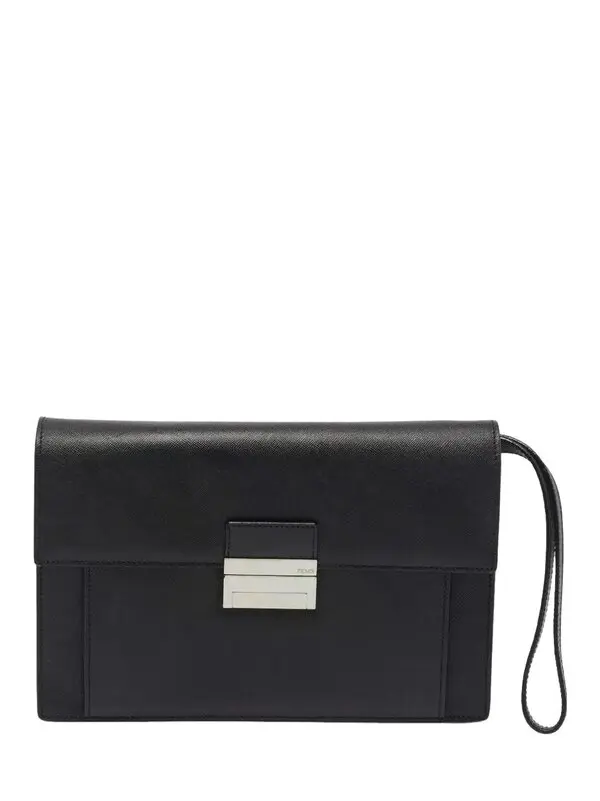 Fendi Push-lock Wristlet Clutch Bag - Black