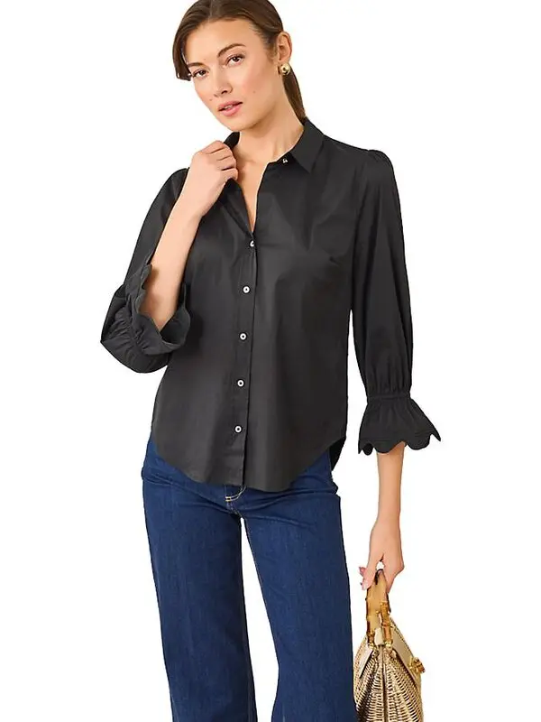 Lilly Pulitzer® The Ricrac 3/4 Sleeve Lilly Shirt - Noir