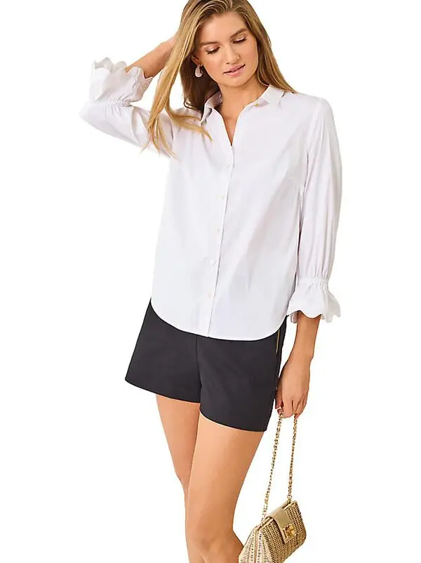 Lilly Pulitzer® The Ricrac 3/4 Sleeve Lilly Shirt - White