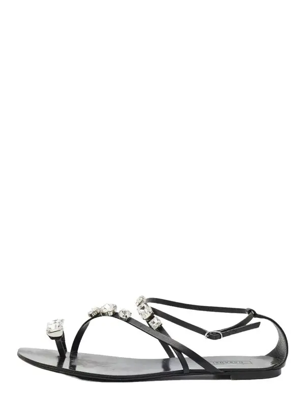 Casadei Crystal-embellished Ankle-strap Sandals - Black
