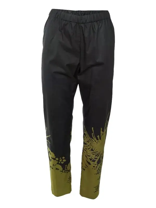 Dries Van Noten Printed Tapered Trousers - Black