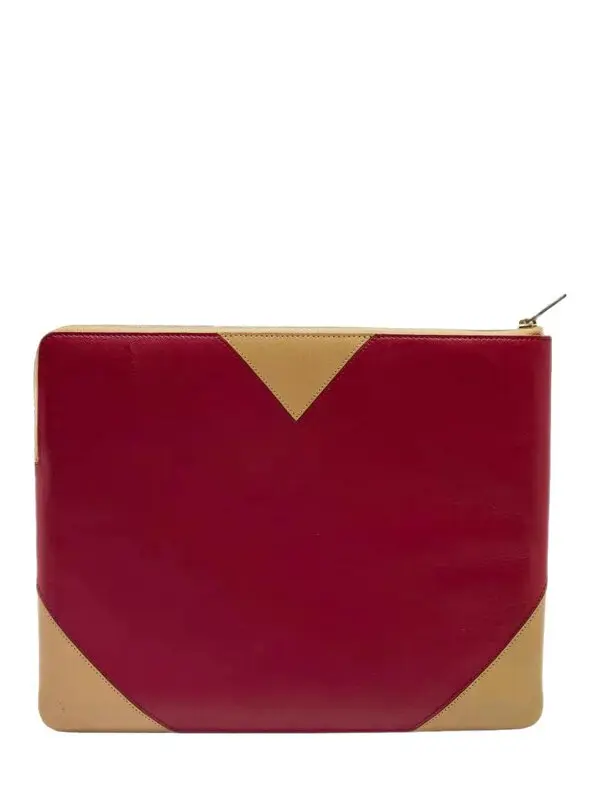 Celine Heart-motif Zip-fastening Clutch Bag - Red
