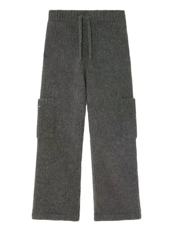 Alanui Ribbed Knit Cargo Pocket Trousers - Grey